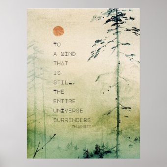 Motivational Zen Quote Watercolor Landscape Poster | Zazzle