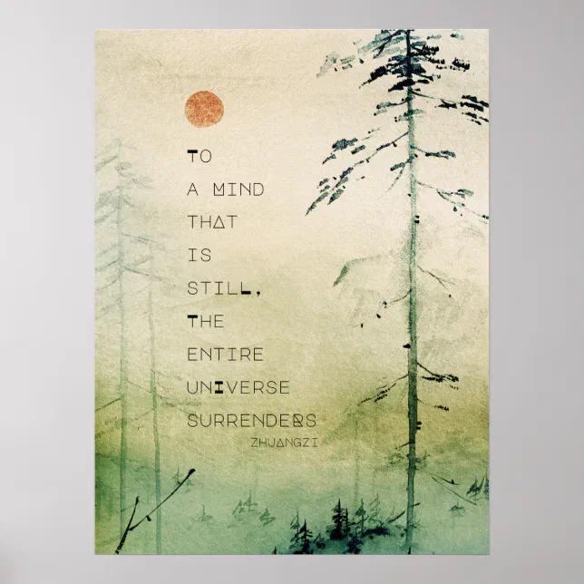 Motivational Zen Quote Watercolor Landscape Poster | Zazzle