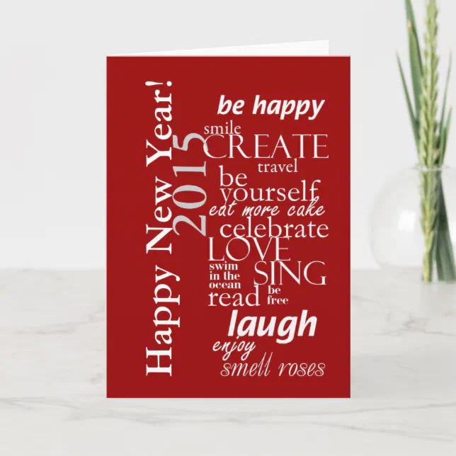 motivtional inspirational happy new year 2015 holiday card | Zazzle