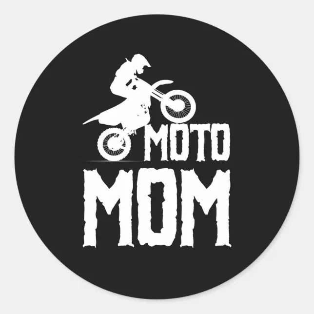 Moto Mom Motorcross Classic Round Sticker | Zazzle