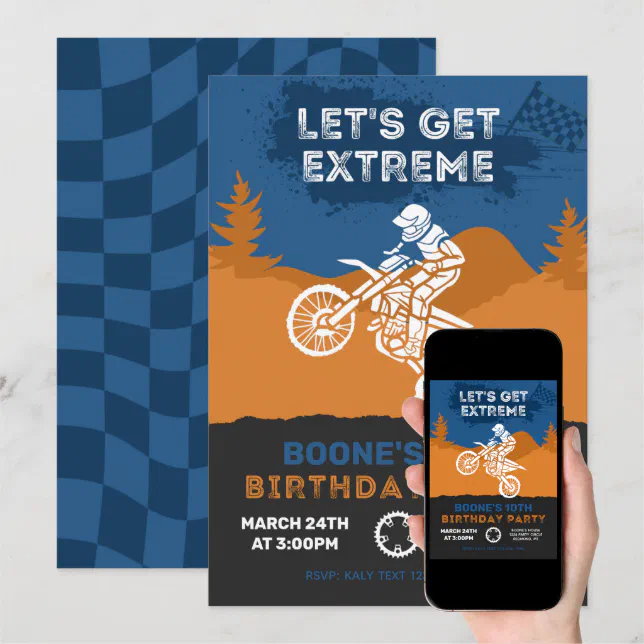 Motocross Birthday Invitation | Dirt Bike Invite | Zazzle