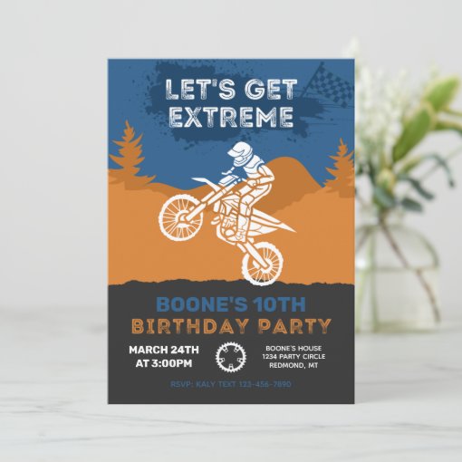 Motocross Birthday Invitation | Dirt Bike Invite | Zazzle