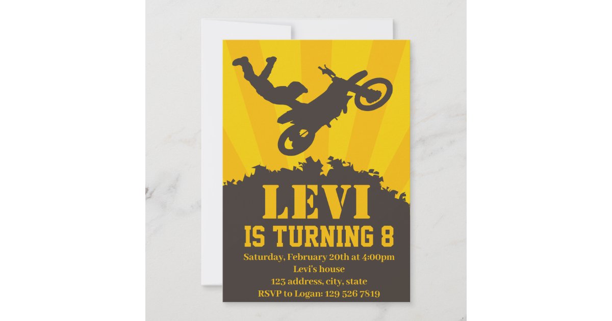 Motocross Birthday Party Invitation | Zazzle