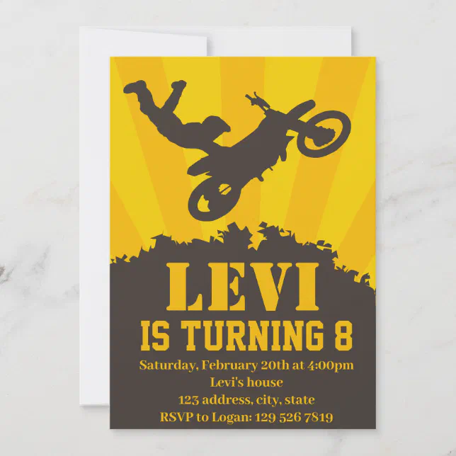 Motocross Birthday Party Invitation | Zazzle