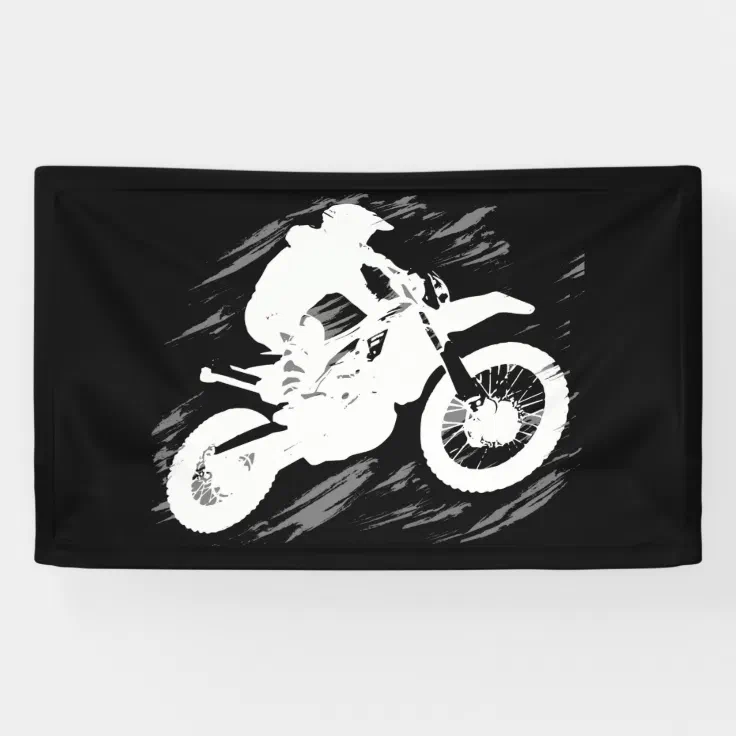 Motocross Competitive Sport Motorcycle Racing Banner | Zazzle