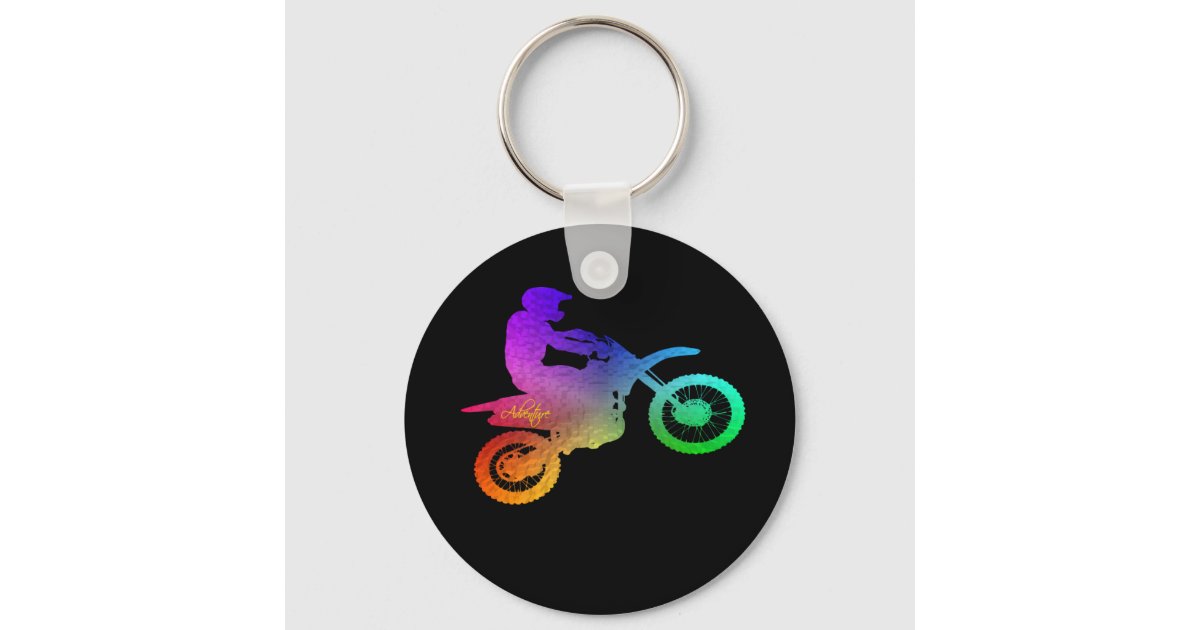 Motocross Dirt Bike Adventure Keychain | Zazzle
