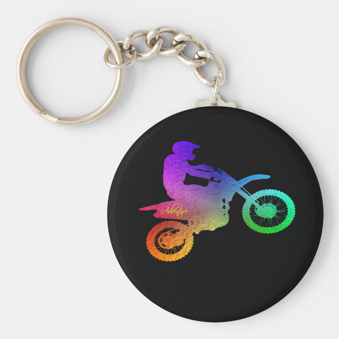Motocross Dirt Bike Adventure Keychain | Zazzle