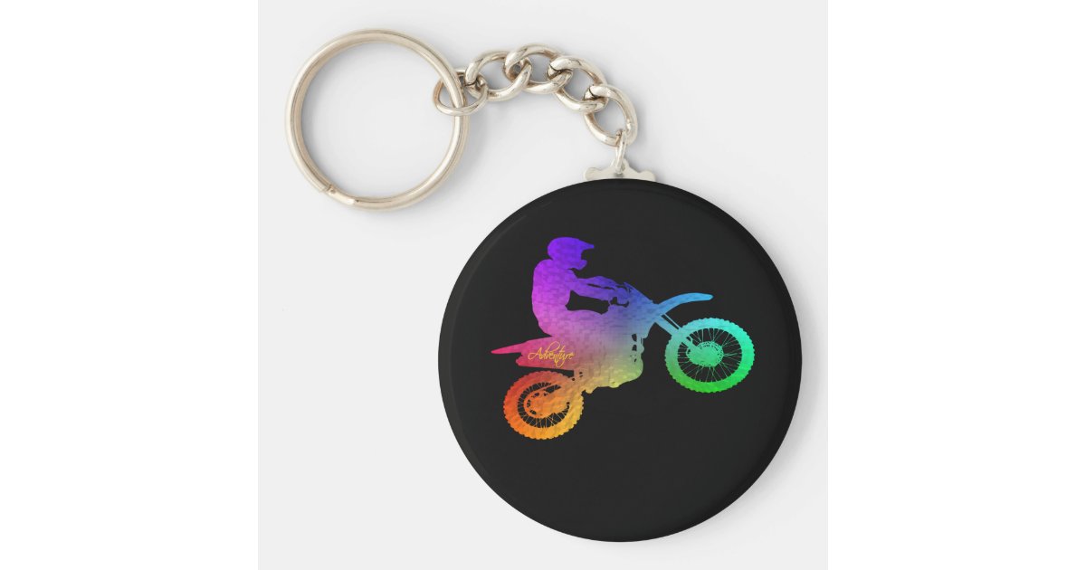 Motocross Dirt Bike Adventure Keychain | Zazzle