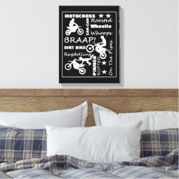 Motocross Dirt Bike Sports Terminology Typography Canvas Print | Zazzle