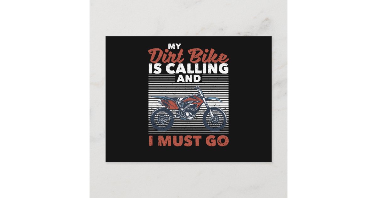 Motocross Enduro Biker My Dirt Bike Is Calling And Postcard | Zazzle