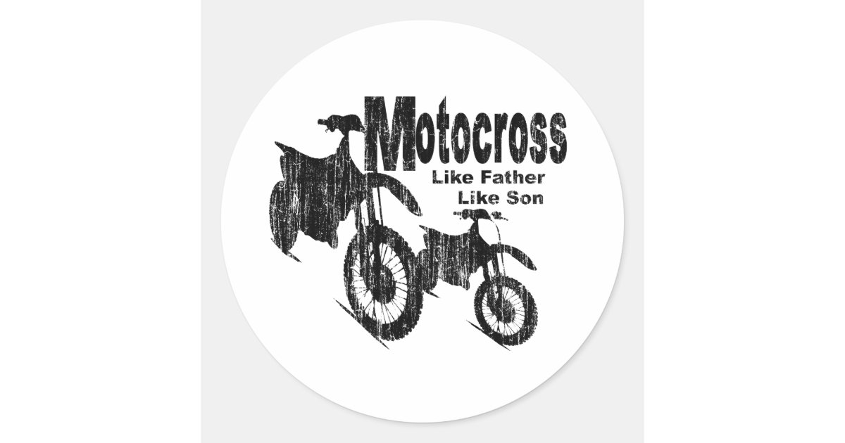 Motocross Father/Son Classic Round Sticker | Zazzle