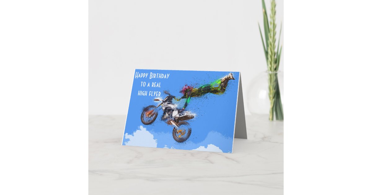 Motocross Motorcycle Racing Birthday Card | Zazzle