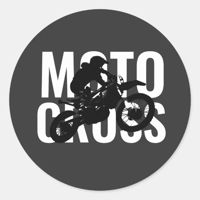 Motocross Motorcycle Sport Pop Art Classic Round Sticker | Zazzle