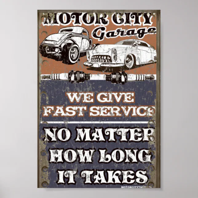 MOTOR CITY METAL SIGN | Zazzle
