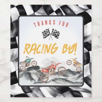 Motor Dirt Bike Birthday Party Wine Label | Zazzle