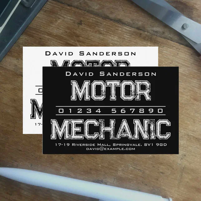 Motor Mechanic Business Card | Zazzle
