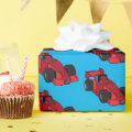 Motor Racing Fun Red Sports Cars Racetrack Fan Wrapping Paper | Zazzle