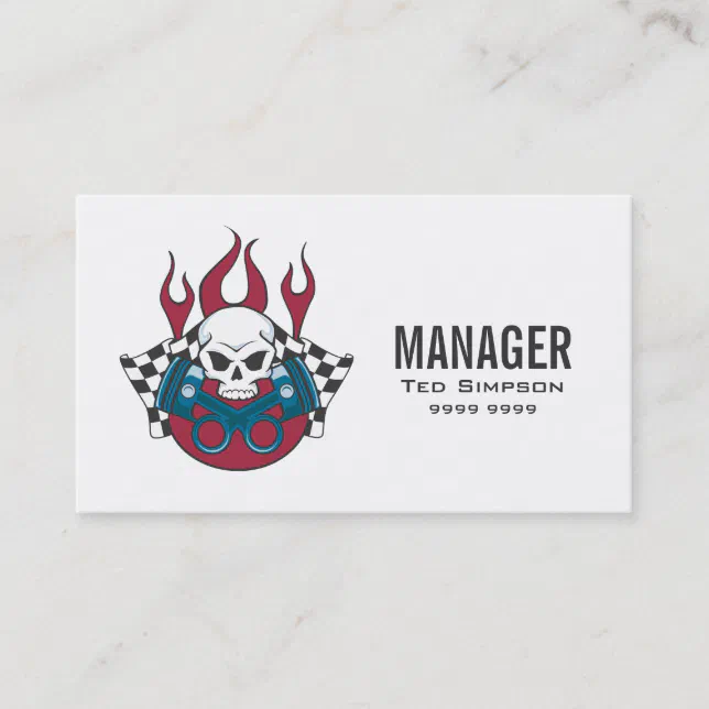 Motor Sports Car Racing Team Manager Business Card | Zazzle