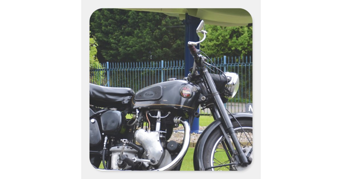 Motorbike And Spitfire Square Sticker | Zazzle
