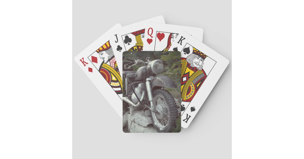 Motorbike Classic Playing Cards | Zazzle