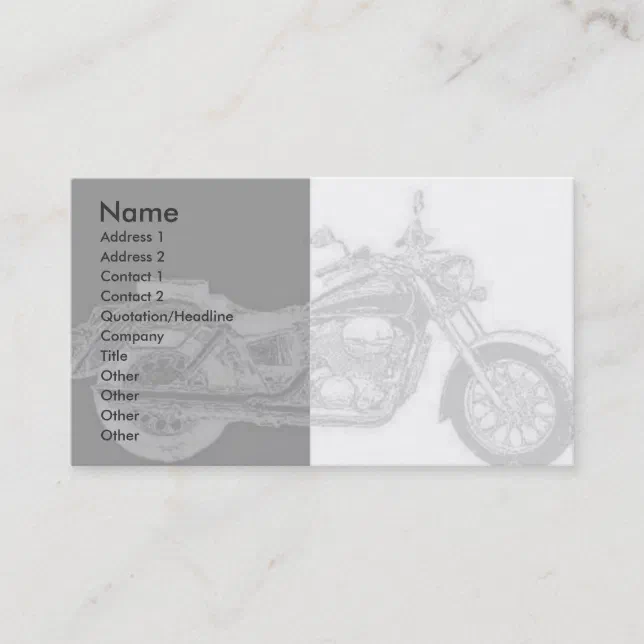 Motorbike Profile Card | Zazzle