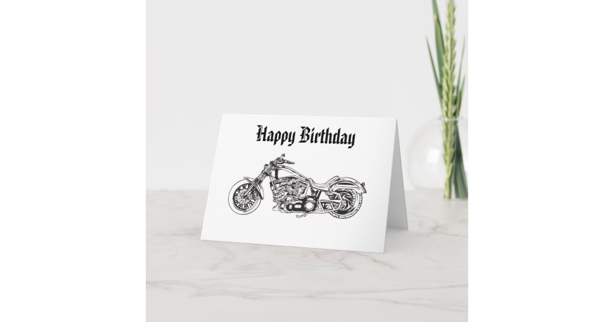Motorcycle..1, Happy Birthday Card | Zazzle.com