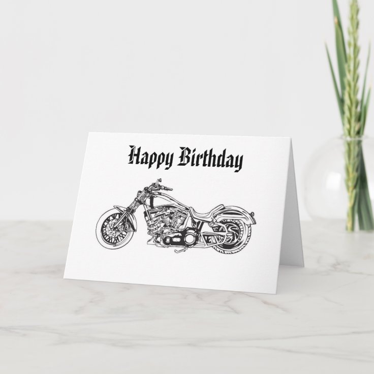 Motorcycle..1, Happy Birthday Card | Zazzle