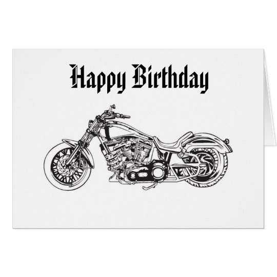 Motorcycle..1, Happy Birthday Card | Zazzle.com