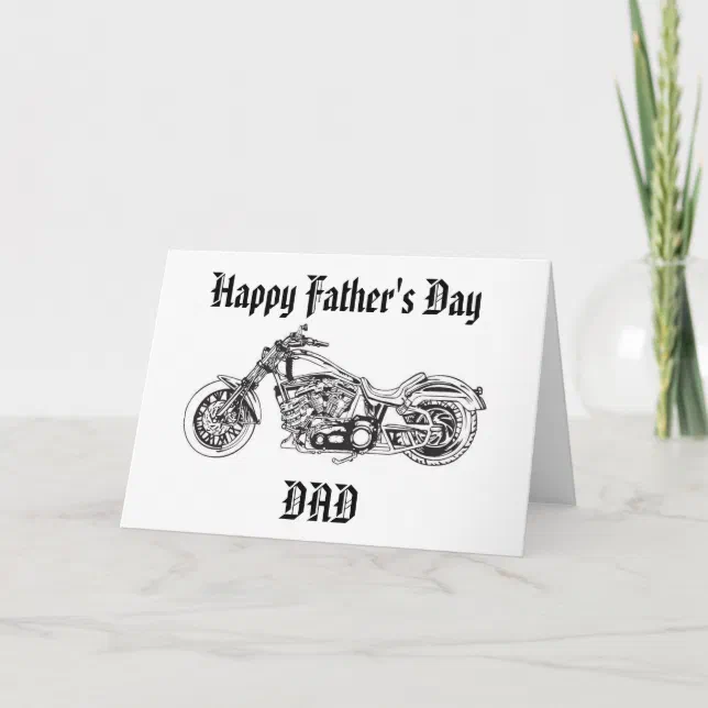 Motorcycle..1, Happy Father's Day DAD Card | Zazzle