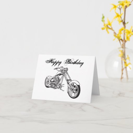 Motorcycle..2, Happy Birthday Card | Zazzle