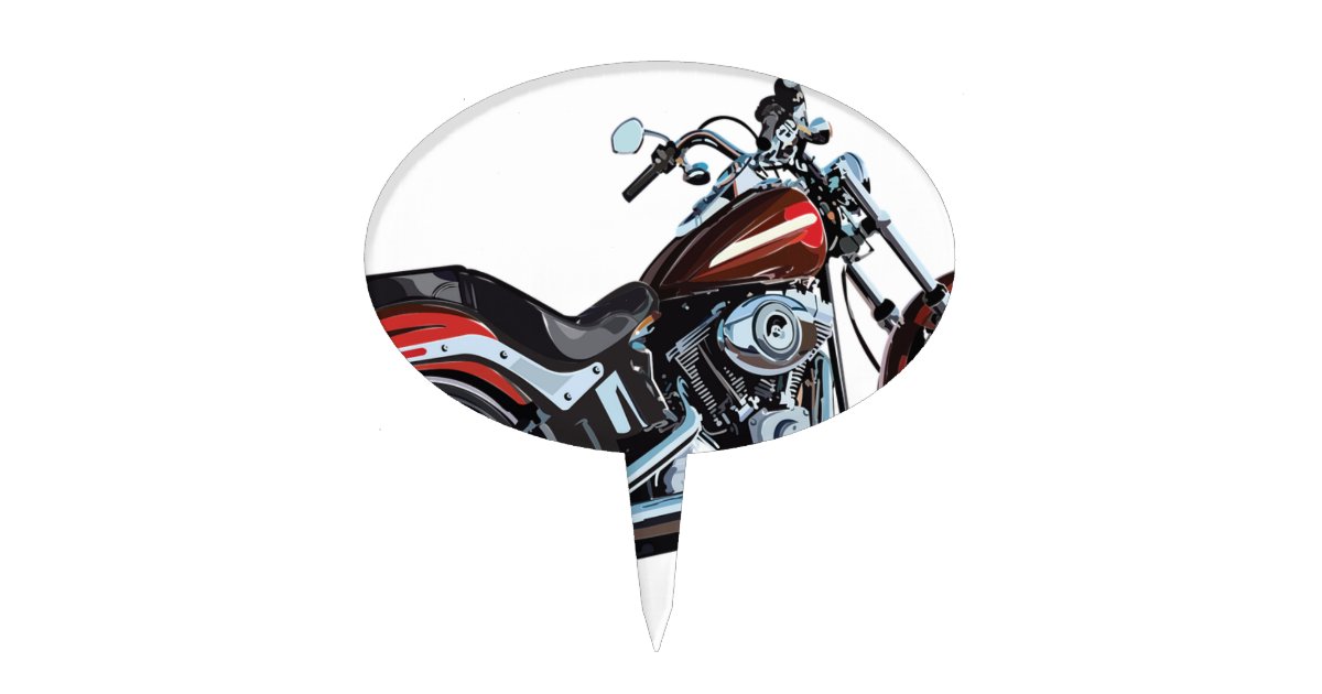 Motorcycle Bike Biker Cake Topper | Zazzle