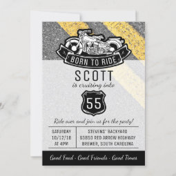 Motorcycle Biker Birthday Party Custom Invitation | Zazzle
