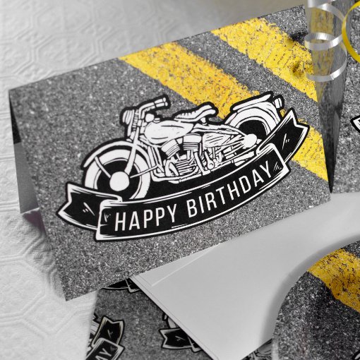 Motorcycle Biker Birthday Party Customized Card | Zazzle