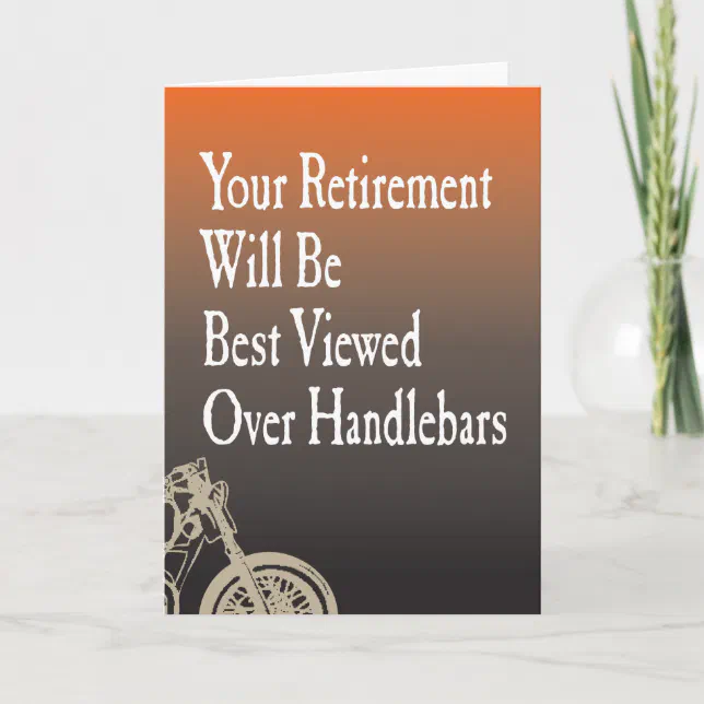 Motorcycle Biker Retirement Card | Zazzle
