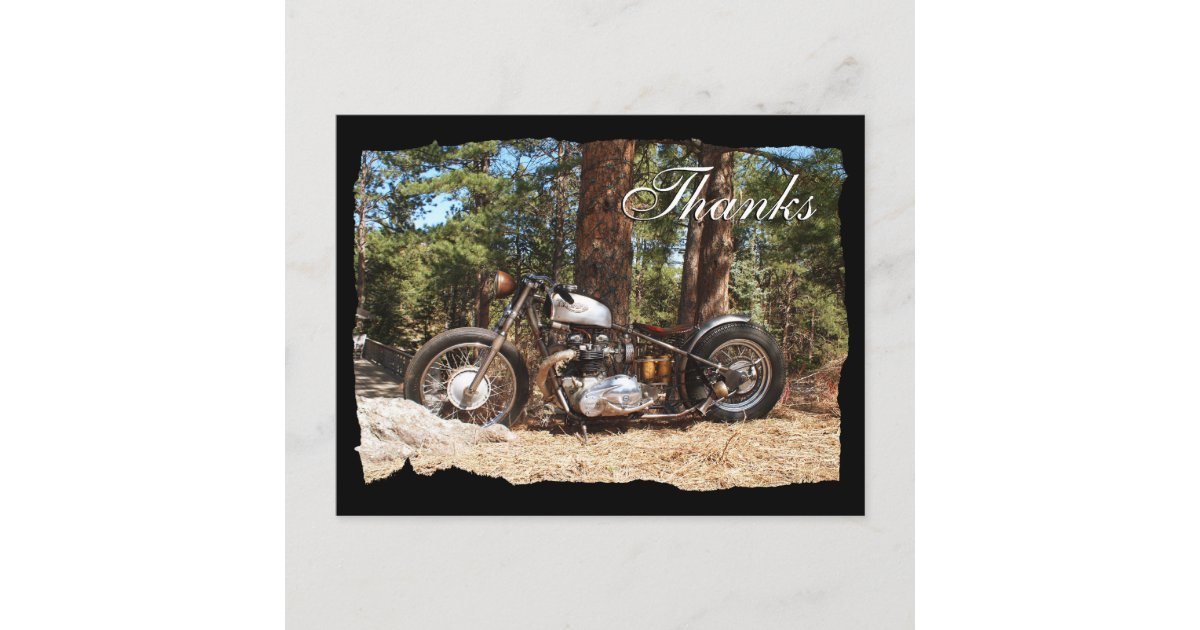 Motorcycle Biker Thanks Postcard | Zazzle