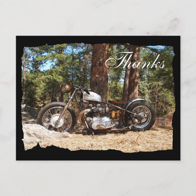 Motorcycle Biker Thanks Postcard | Zazzle