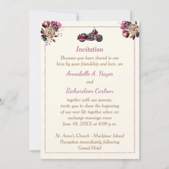 Motorcycle Biker Wedding Invitation | Zazzle