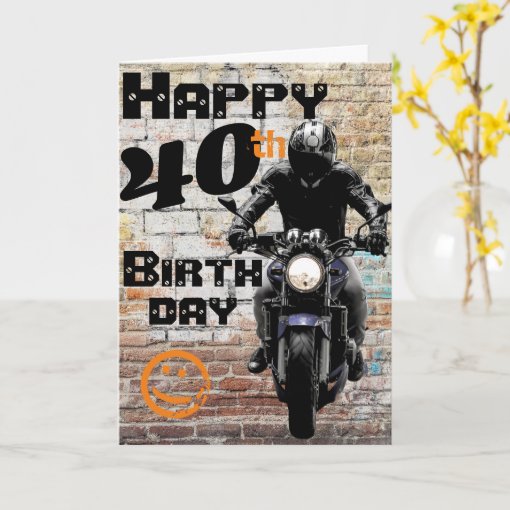 Motorcycle 'Birthday 40th Still Got It Card | Zazzle