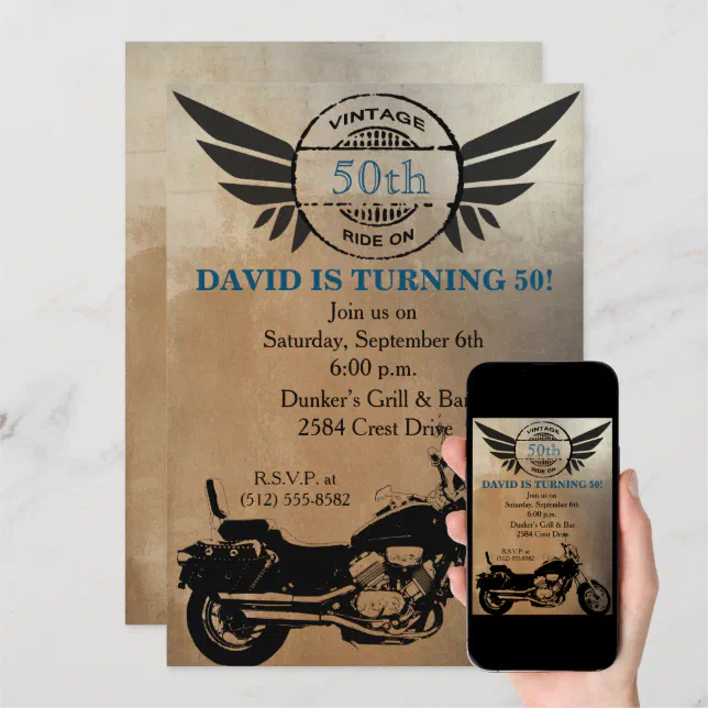 Motorcycle Birthday Invitation | Zazzle