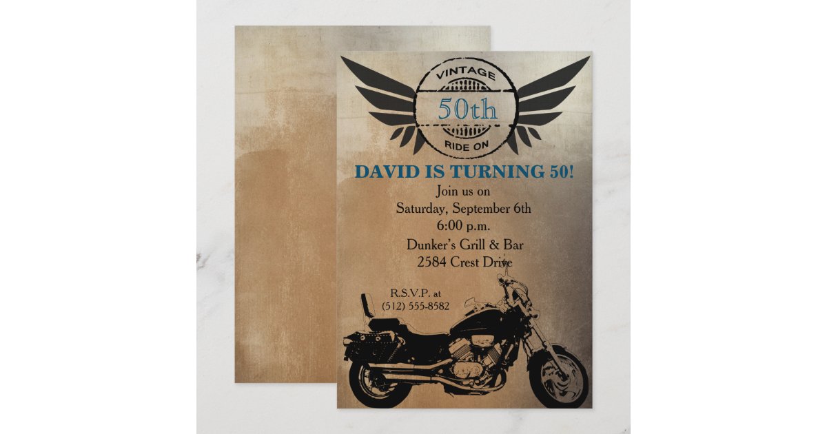 Motorcycle Birthday Invitation | Zazzle