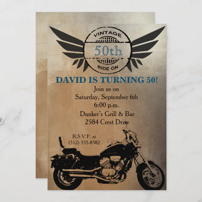 Motorcycle Birthday Invitation | Zazzle
