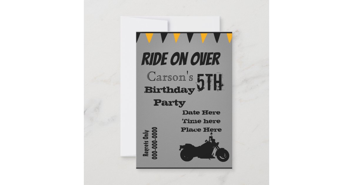 Motorcycle Birthday Invite | Zazzle