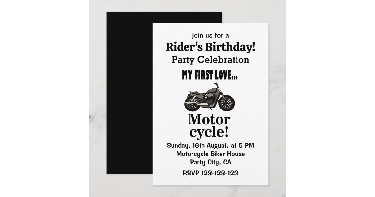 Motorcycle Birthday Motorbike Classic Motorcycle Invitation | Zazzle