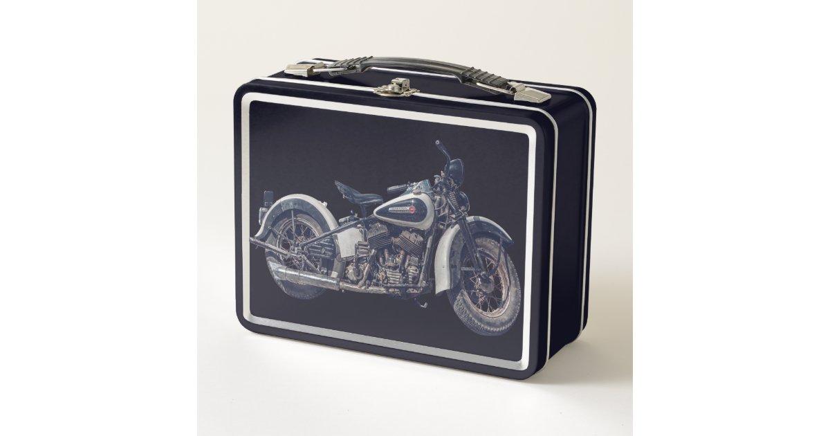 Motorcycle - Black Lunchbox | Zazzle