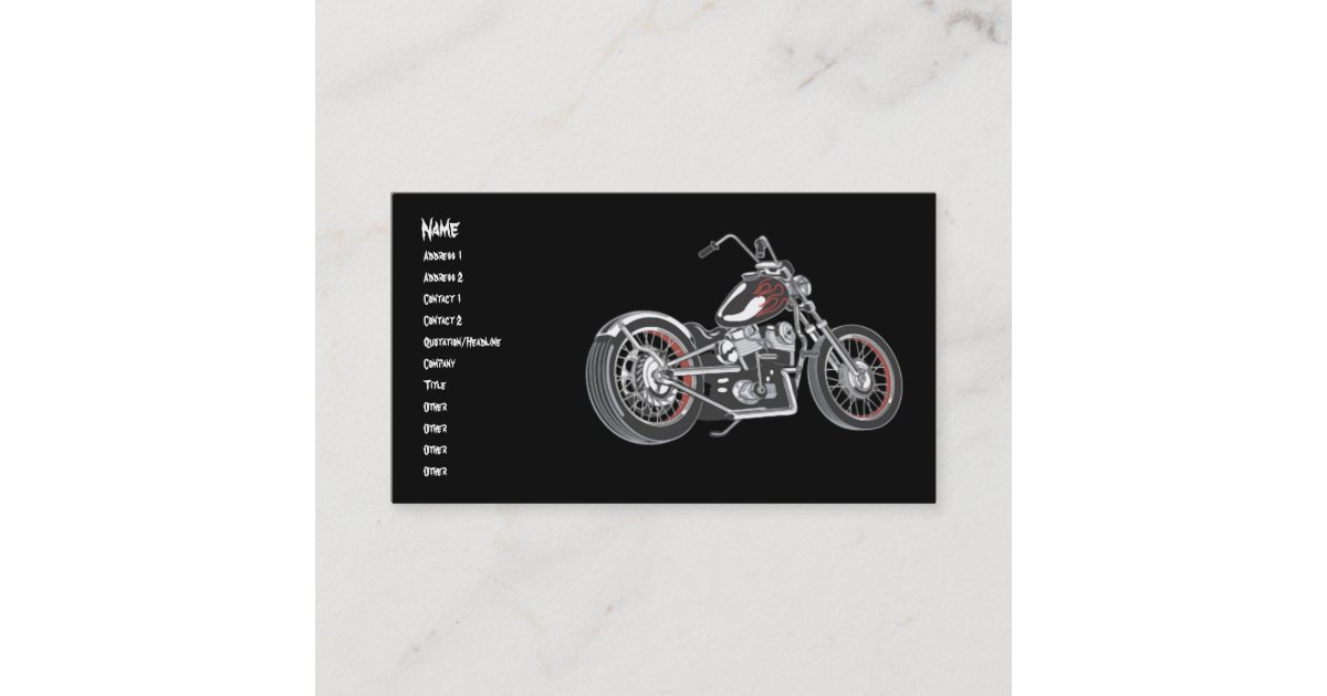 Motorcycle. Business Card | Zazzle