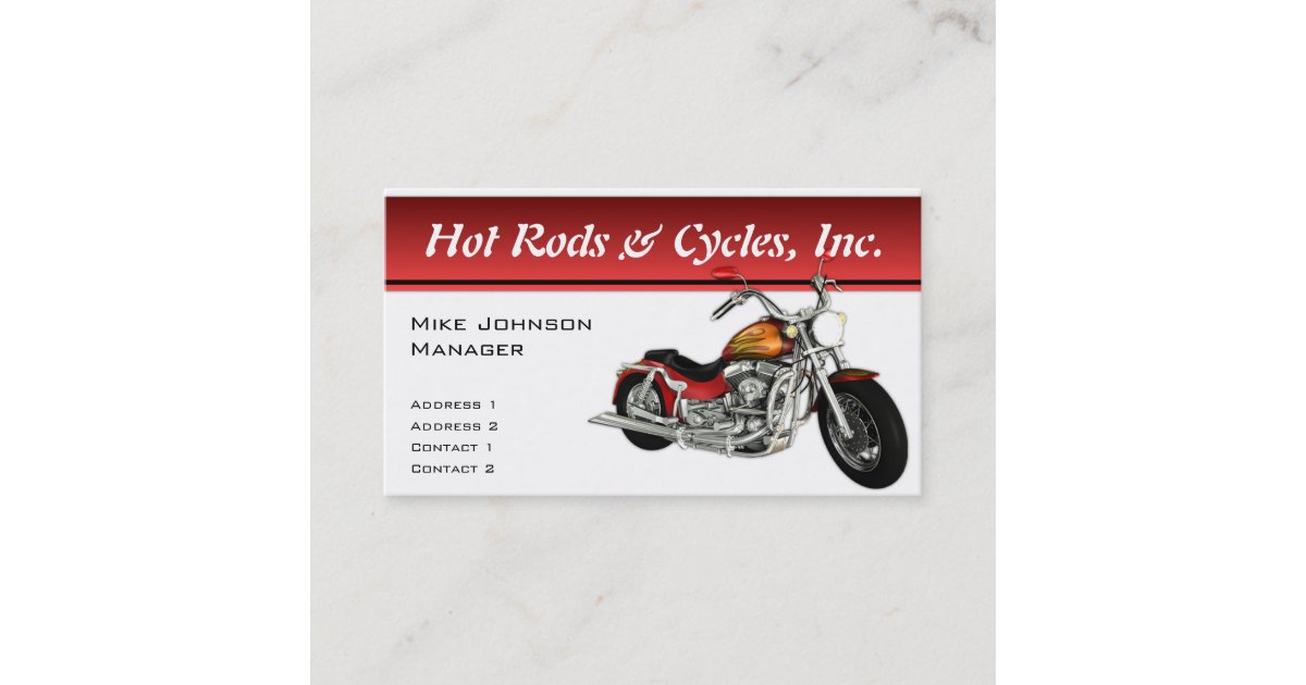 Motorcycle Business Cards | Zazzle