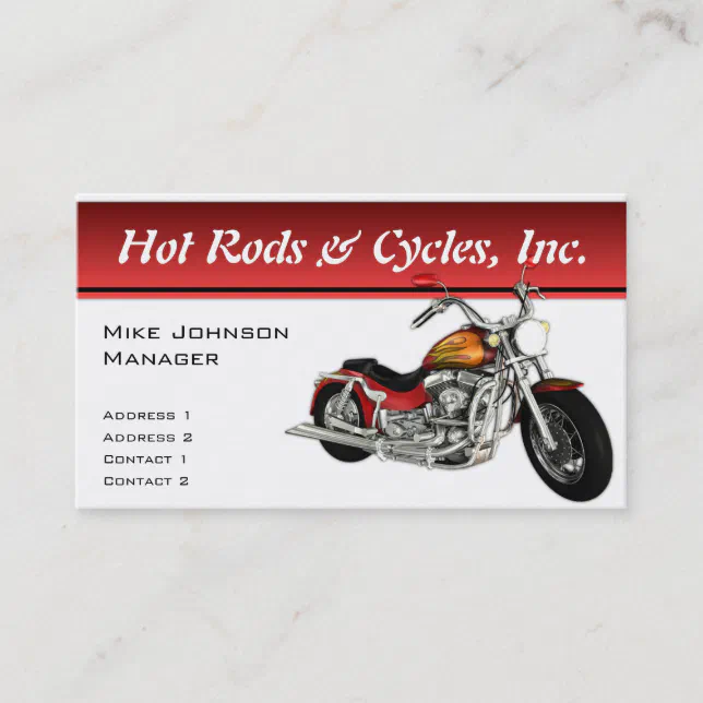 Motorcycle Business Cards | Zazzle