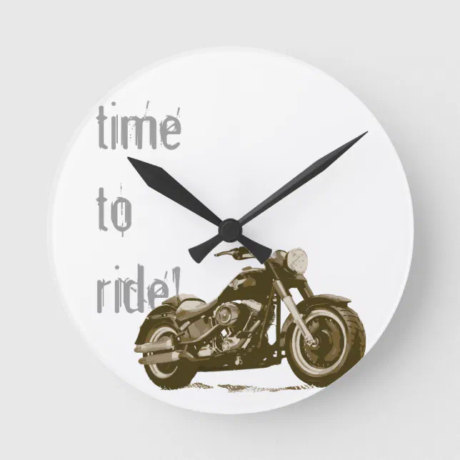 Motorcycle Clock - Time To Ride | Zazzle