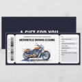 Motorcycle Driving Lessons Gift Certificate Invitation | Zazzle