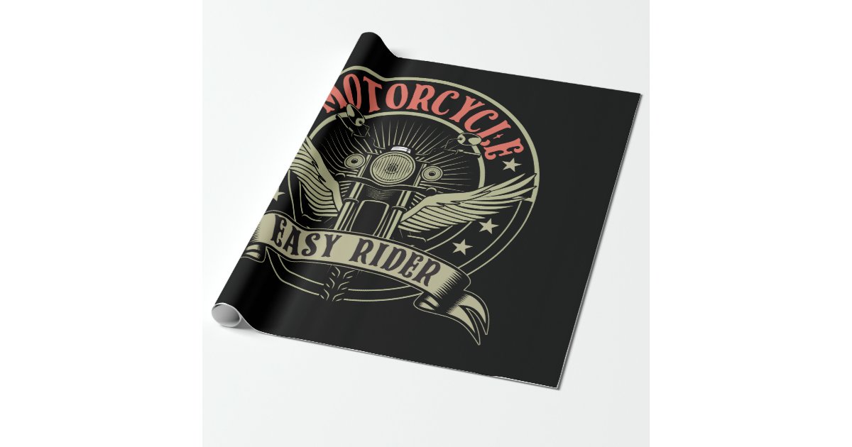 motorcycle easy rider motorcycle design wrapping paper | Zazzle